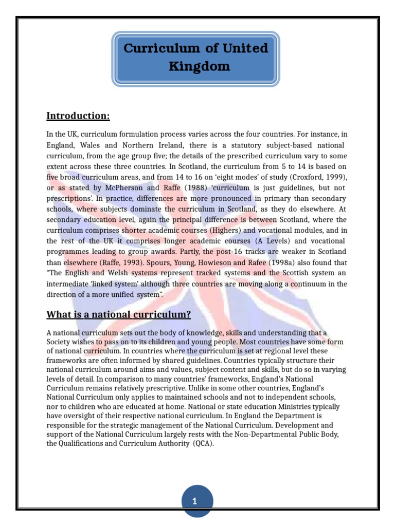 UK Curriculum Structure Overview | PDF | Curriculum | Educational ...