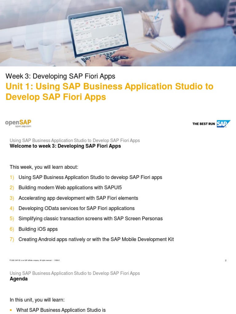 Unit 1: Using SAP Business Application Studio To Develop SAP Fiori Apps ...
