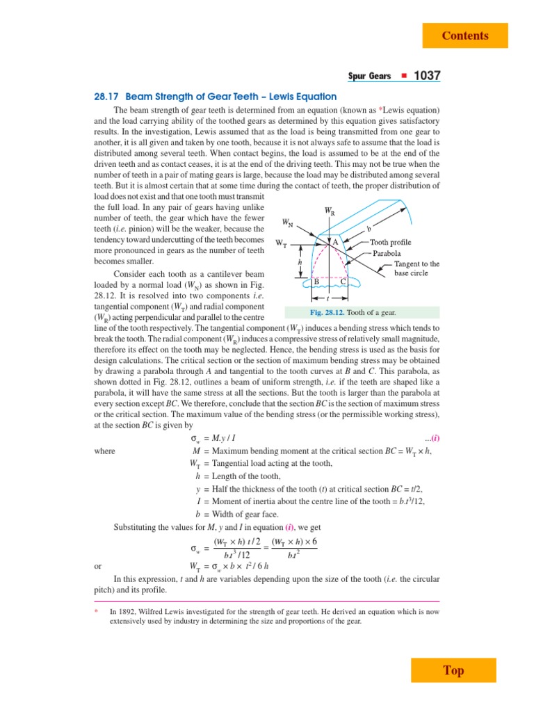 Lecture 2 - Spur Gear Design | PDF | Bending | Gear