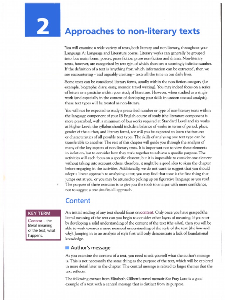 Understanding and Analysing Non-Literary Texts PDF | PDF