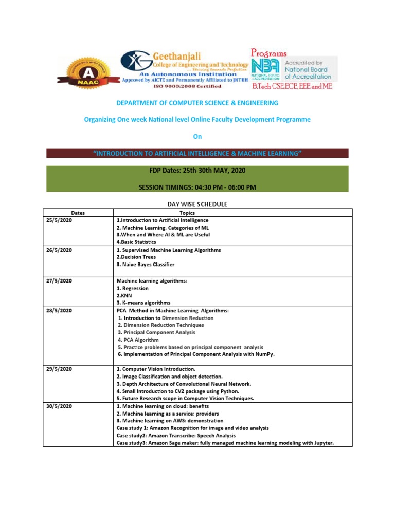 Schedule and Profiles | PDF | Machine Learning | Computer Vision