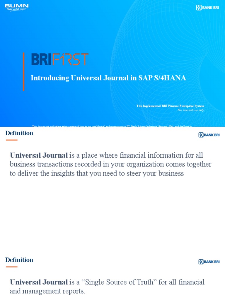 Introducing Universal Journal in SAP S4HANA - Ignatius | PDF