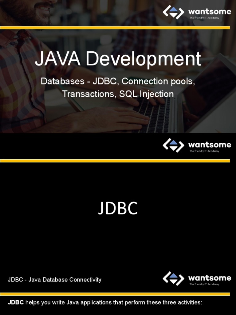 JAVA Development: Databases - JDBC, Connection Pools, Transactions, SQL Injection | PDF | Acid ...
