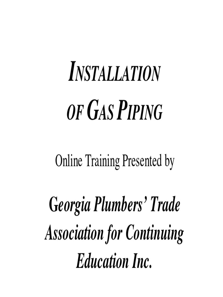 Gas Piping Installation in Georgia | PDF | Pipe (Fluid Conveyance ...