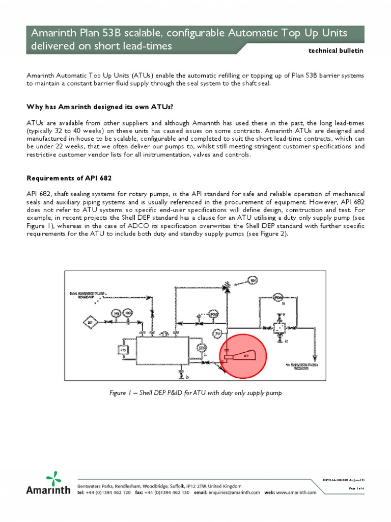 Amarinth Plan 53B Scalable, Configurable Automatic Top Up Units ...