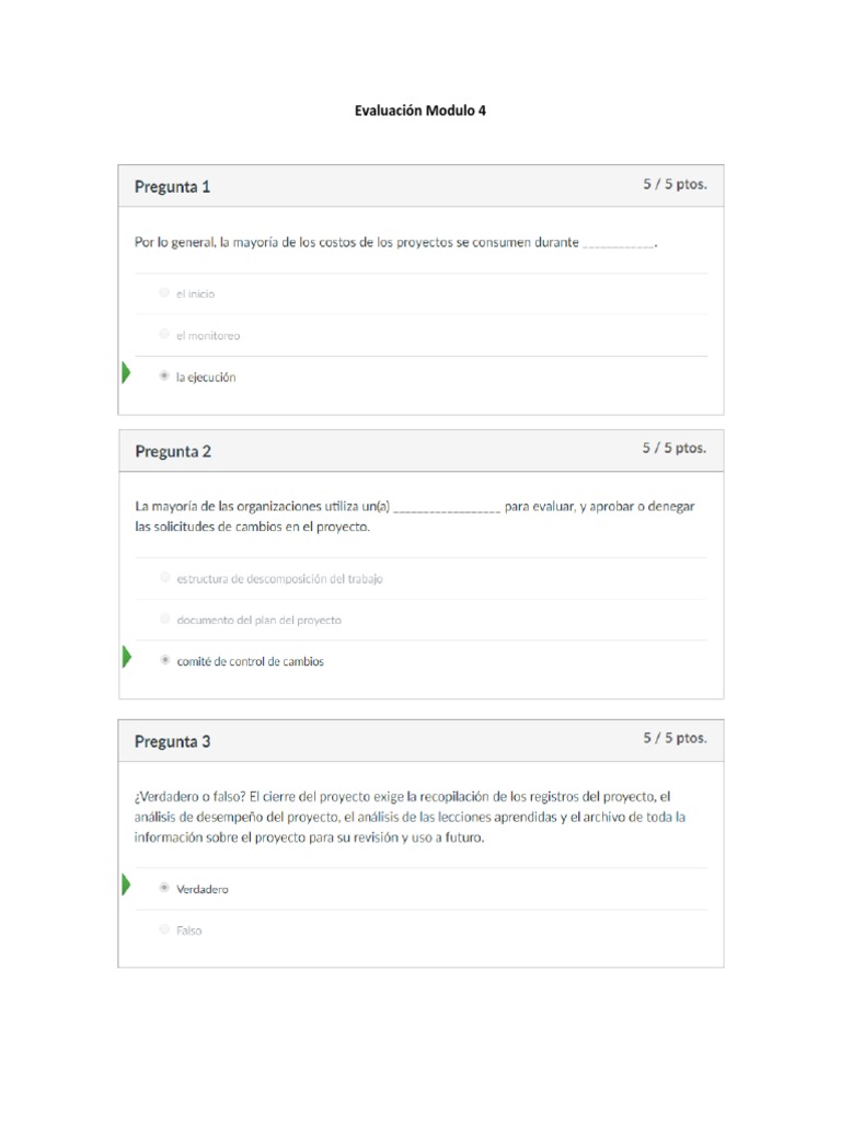 Evaluación Modulo 4 | PDF