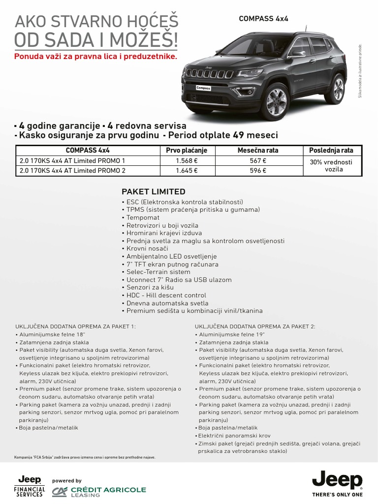 Jeep Compass 4x4 Pricing and Features | PDF