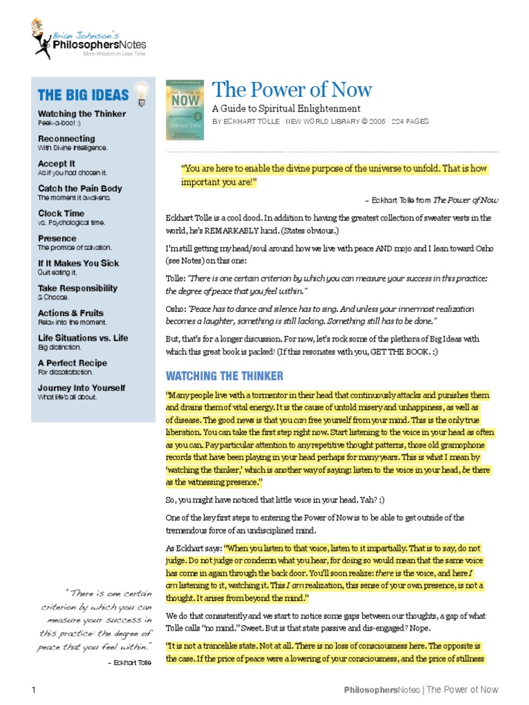 The Power of Now PDF | PDF | Guilt (Emotion) | Shame