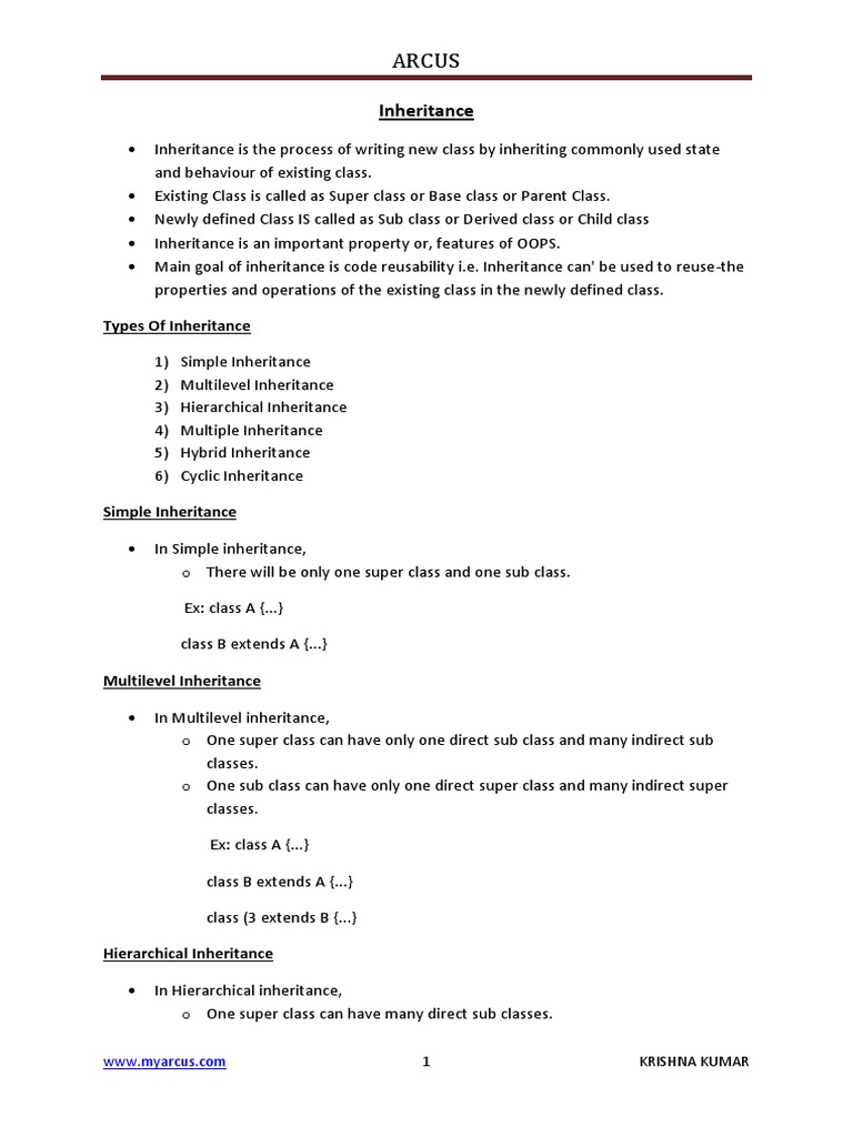 Inheritance Pdf Inheritance Object Oriented Programming Constructor Object Oriented 1099