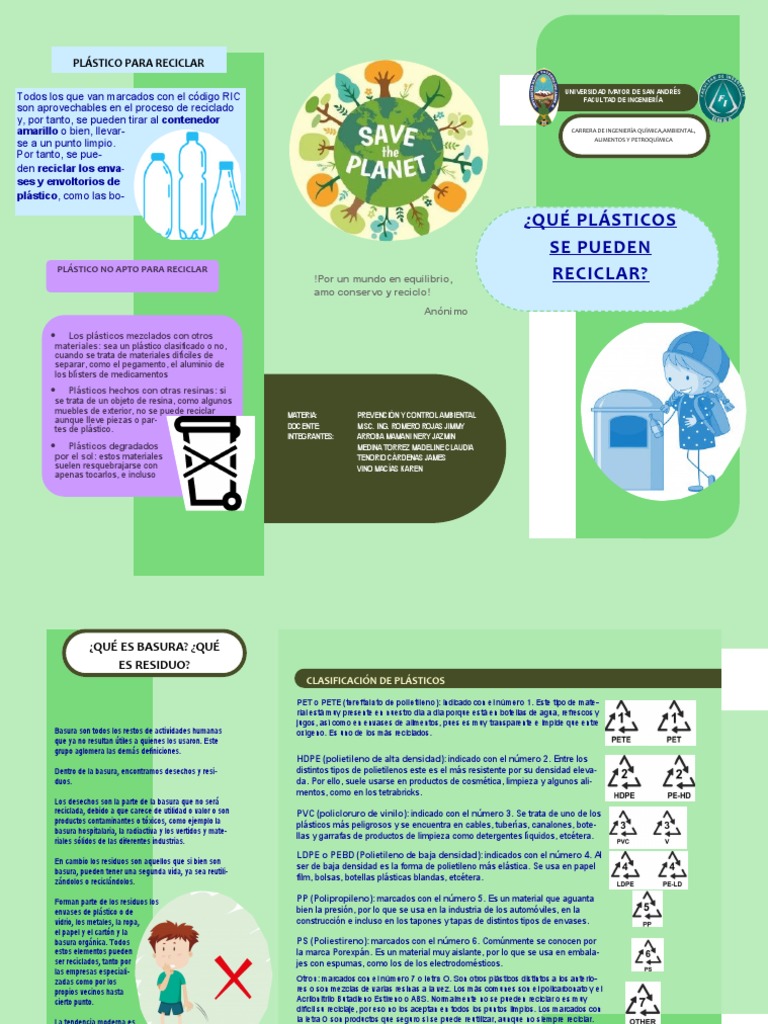 triptico reciclaje de plásticos | PDF | El plastico | Residuos