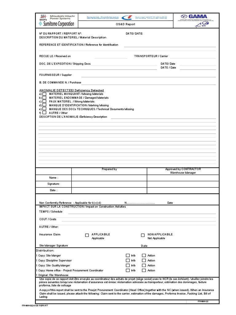 Equipment Installation Report Template | PDF | Mechanical Engineering