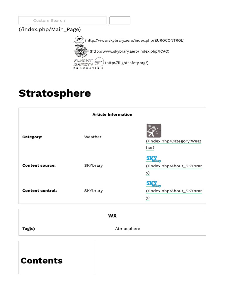 Stratosphere Skybrary Aviation Safety Pdf Stratosphere Atmosphere