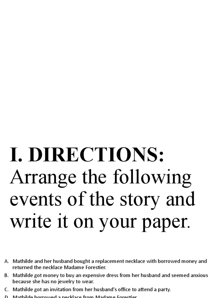 The Necklace Story (Quiz) | PDF