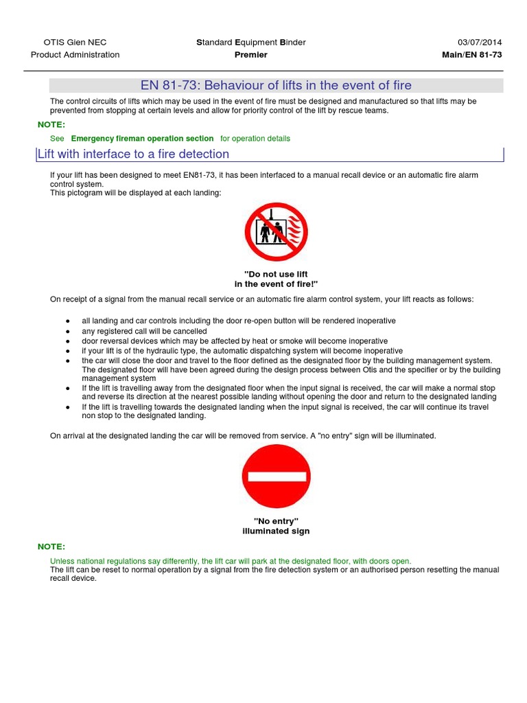 Gen2 Premier En81-73 | PDF | Elevator | Systems Engineering