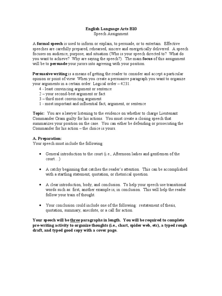 Gentlemen Your Verdict - Speech Assignment | PDF | Argument | Rhetoric