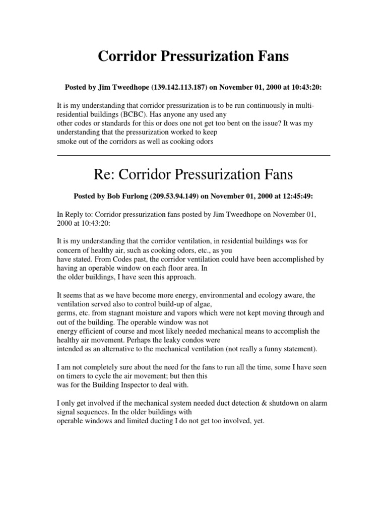 Corridor Pressurization Insights | PDF | Technology & Engineering