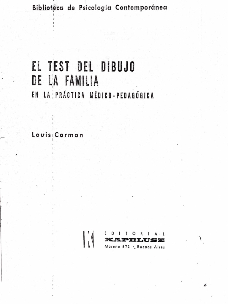 Corman Cap 1 El Test Del Dibujo de La Familia PDF | PDF | Evaluación ...