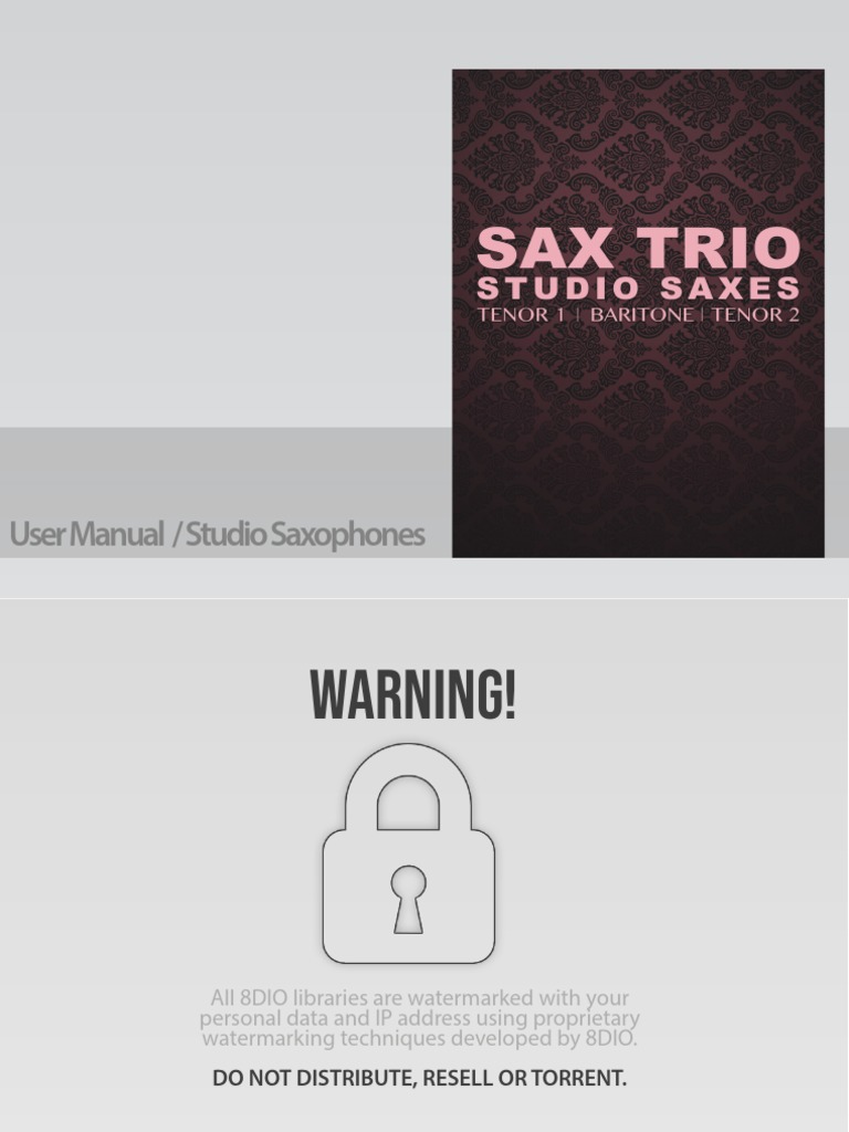8dio Studio Saxophones - User Manual | PDF | Copyright | License