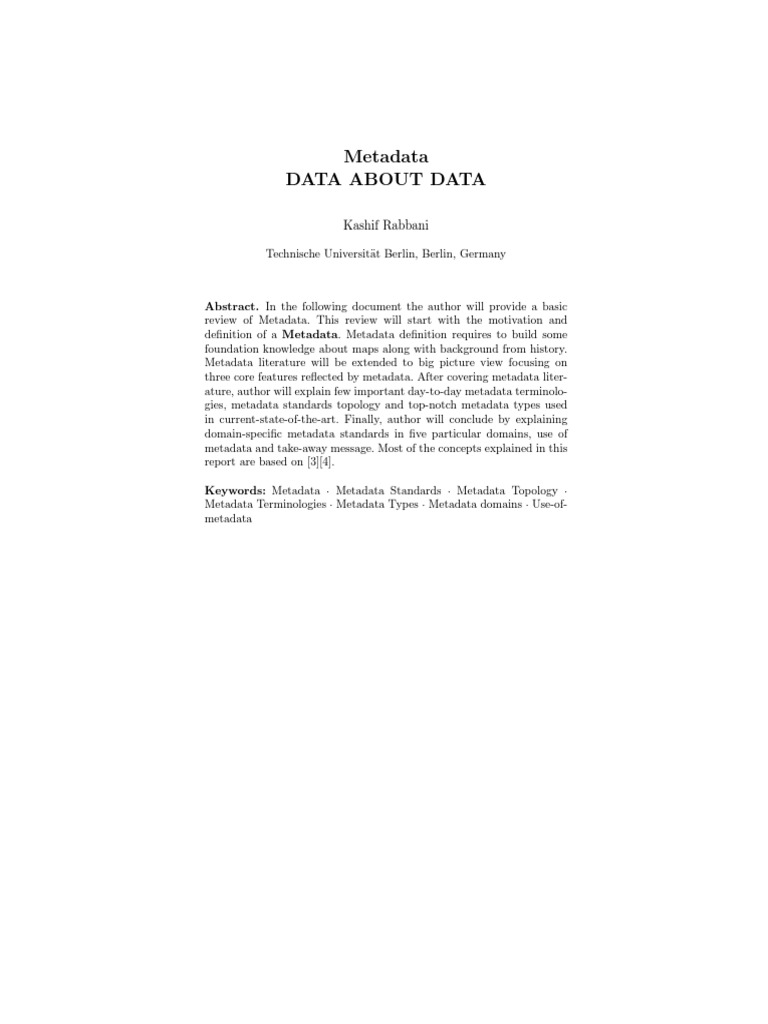 Metadata - Data About Data PDF | PDF | Metadata | Resource Description Framework