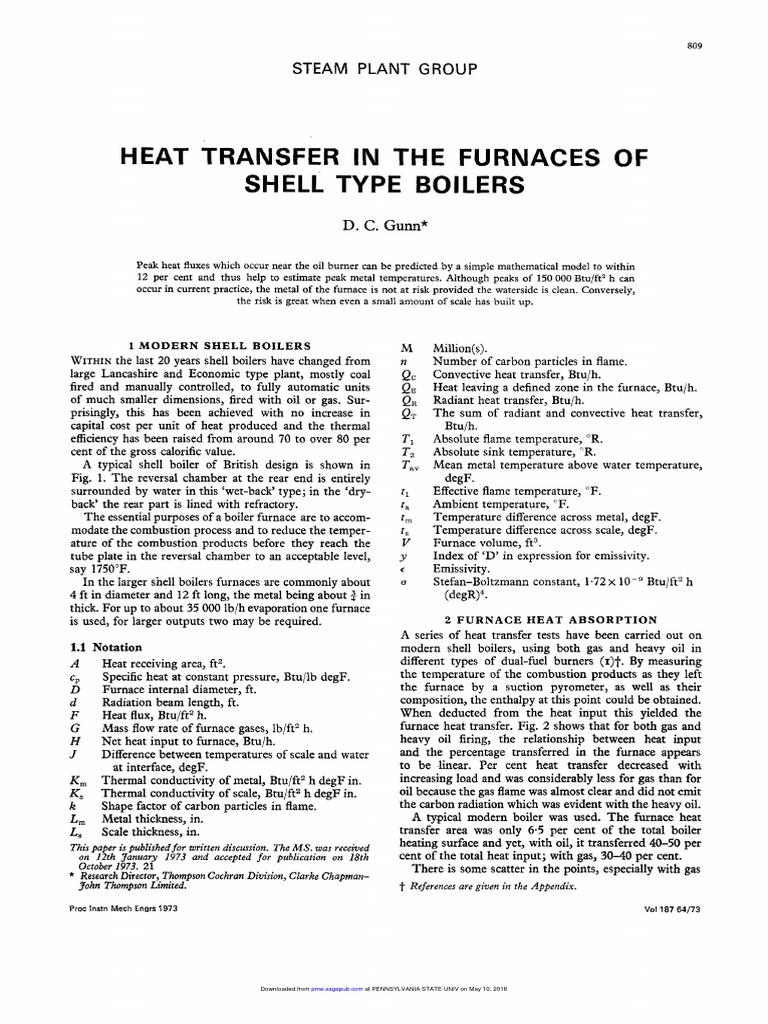 Heat Transfer in The Furnace of Shell Type Boiler | PDF | Heat Transfer ...