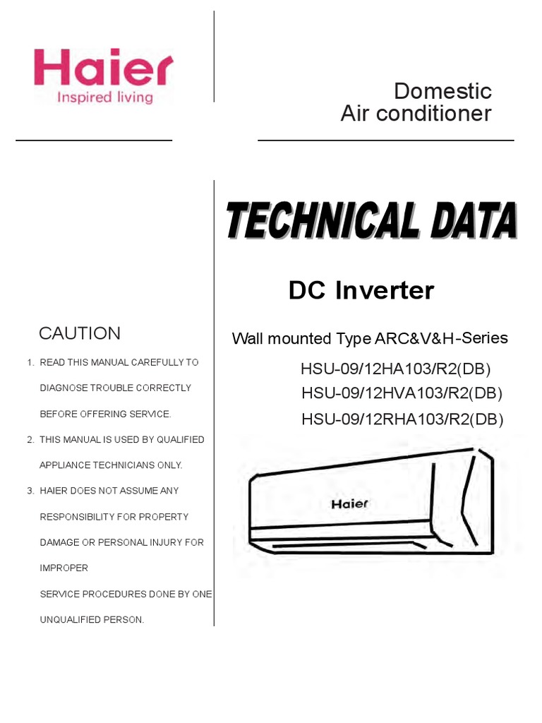 Haier - Hsu 09 12ha103r2 - Hsu 09 12hva103r2 - Hsu 09 12rha103r2 | PDF ...