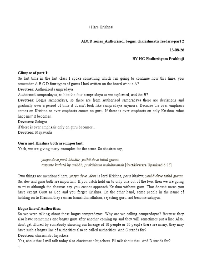 ABCD Series - Authorised, Bogus, Charishmatic Leaders-Part2 - HG RSP ...