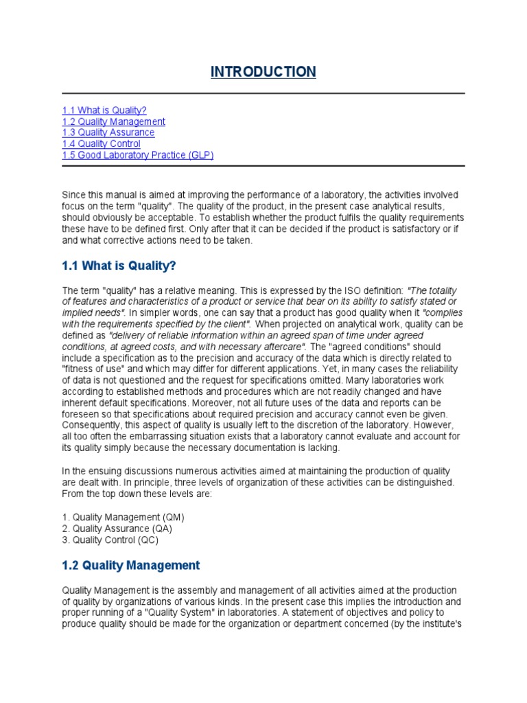 Introduction To Quality Management | PDF | Quality Assurance | Quality ...