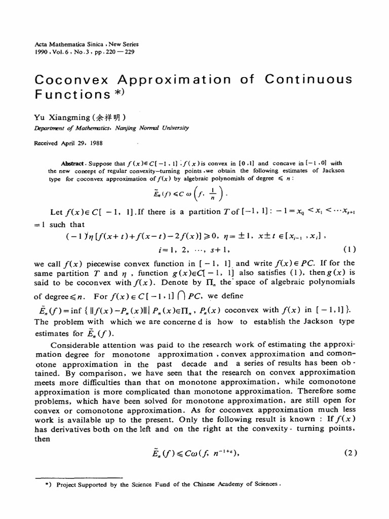 Estimating The Degree Of Approximation For Coconvex Approximation Of Continuous Functions Pdf