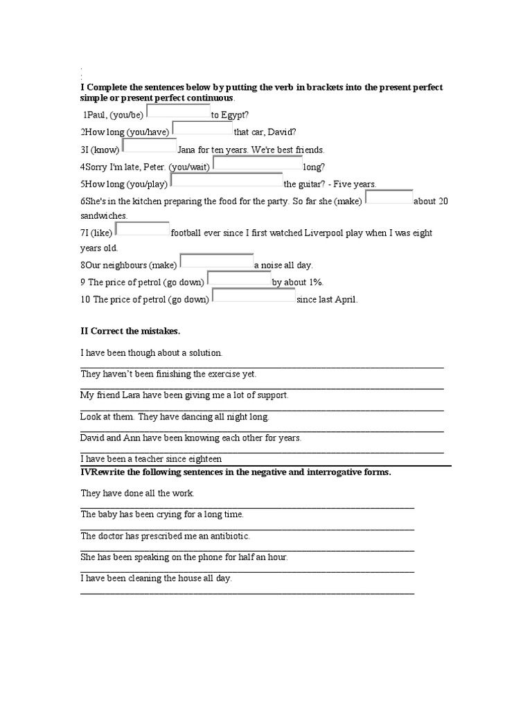 Present Perfect Exercises for Intermediates | PDF