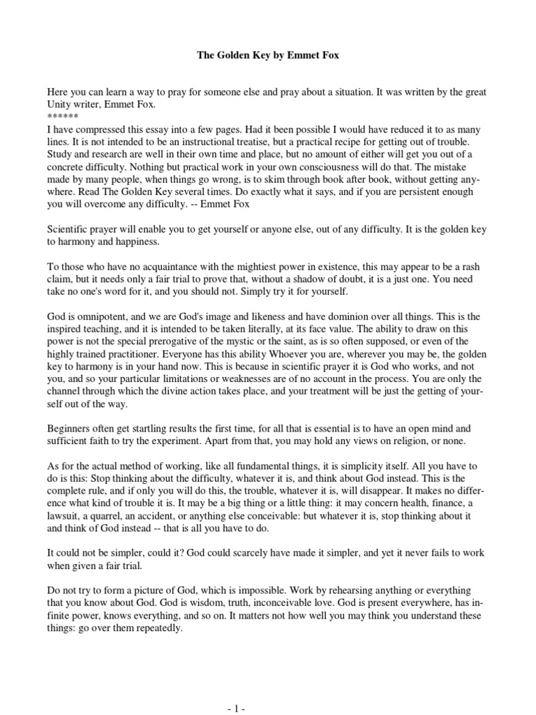 The Golden Key PDF | PDF | Prayer | God