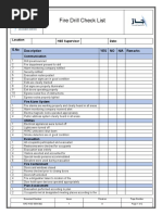 Fire Drill Checklist | PDF | Emergency Evacuation | Safety
