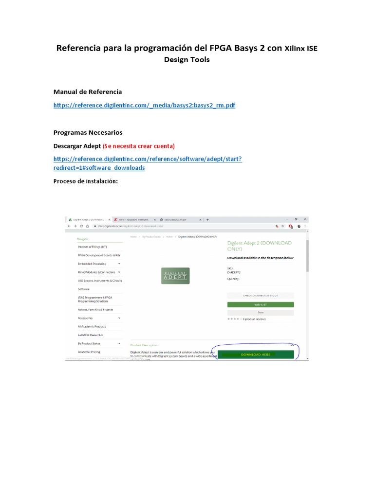 Referencia para la programación del FPGA Basys 2 con Xilinx ISE Design Tools | PDF | Arreglos de ...
