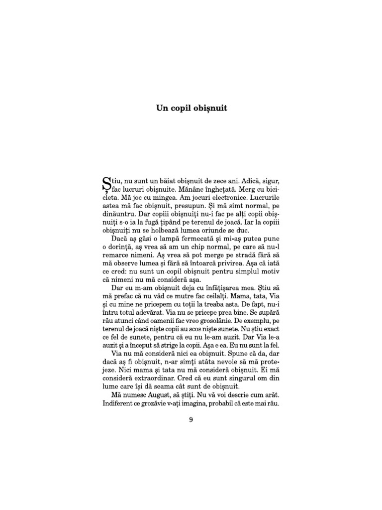 Minunea - R.J. Palacio PDF | PDF