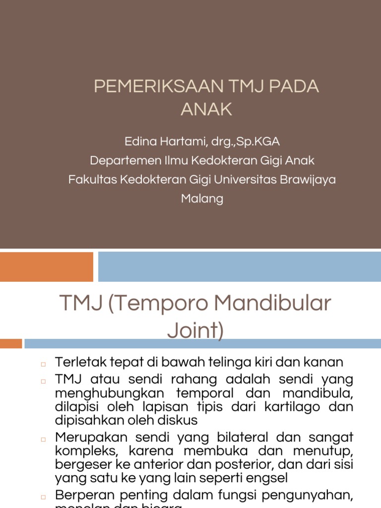 PEMERIKSAAN TMJ PADA ANAK - PPTM | PDF
