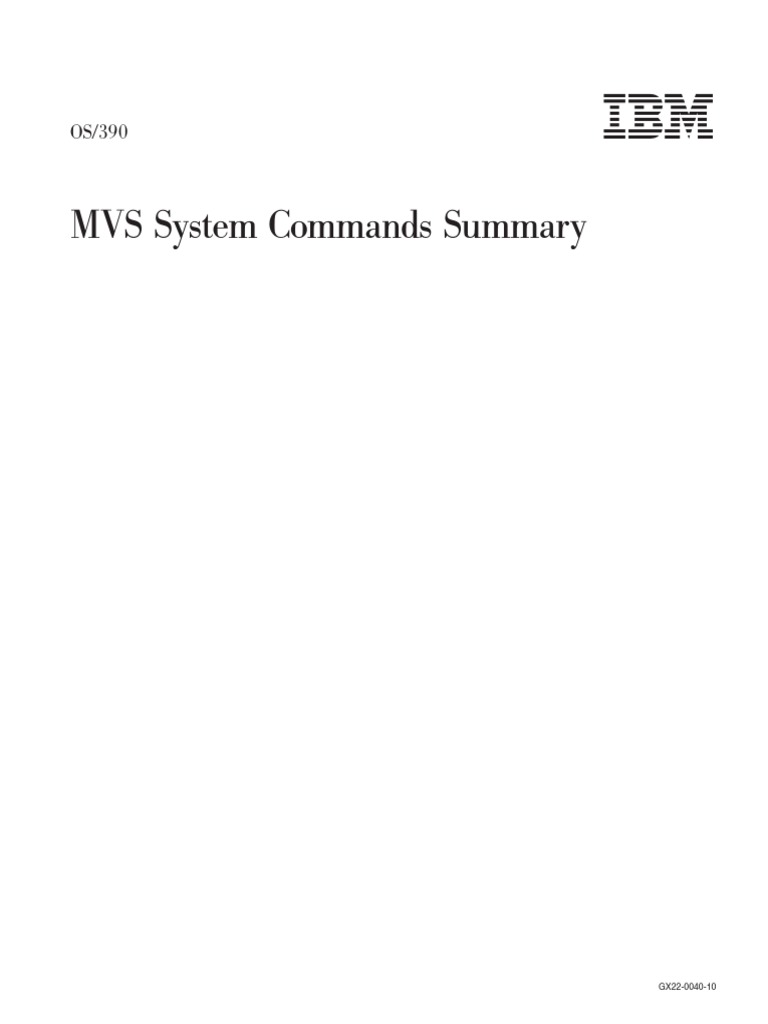 MVS System Commands Summary - Iea3f131 | Download Free PDF | Bracket | Computer Architecture