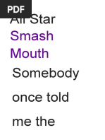 Smash Mouth's "All Star" Lyrics | PDF | Home & Garden