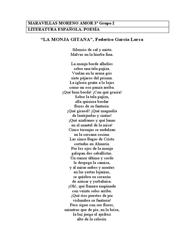 La Monja Gitana, Lorca | PDF
