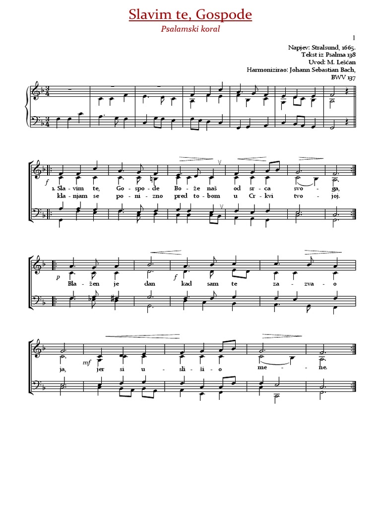 Slavim Te, Gospode | PDF