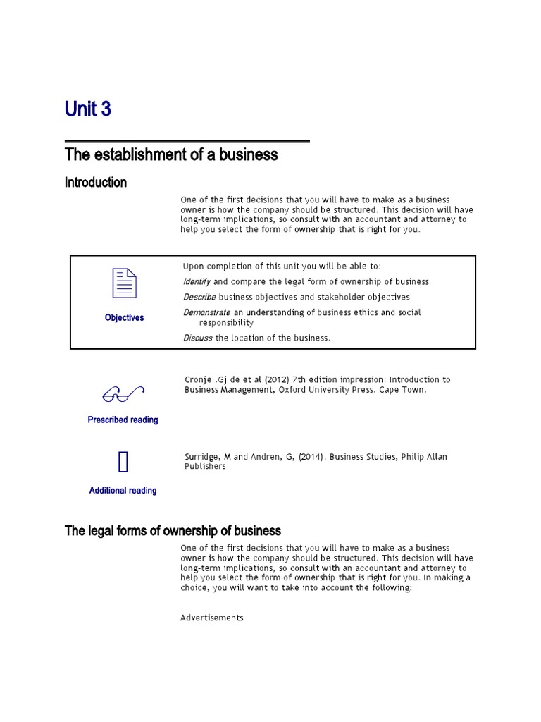 Establishment of A Business | PDF | Sole Proprietorship | Corporate ...
