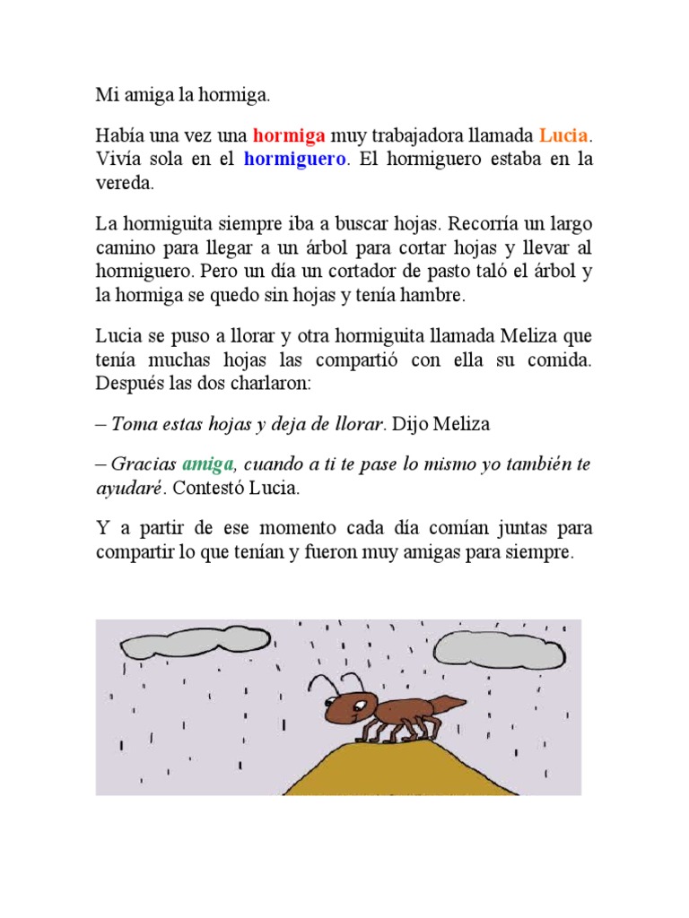 Cuento de La Hormiga | PDF