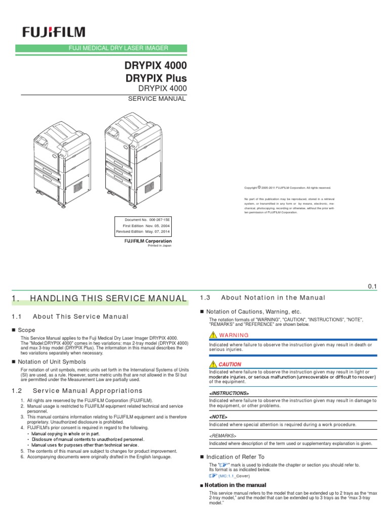 Fujifilm - DRYPIX 4000 &plus - 15E PDF | PDF | Equipment | Manufactured ...