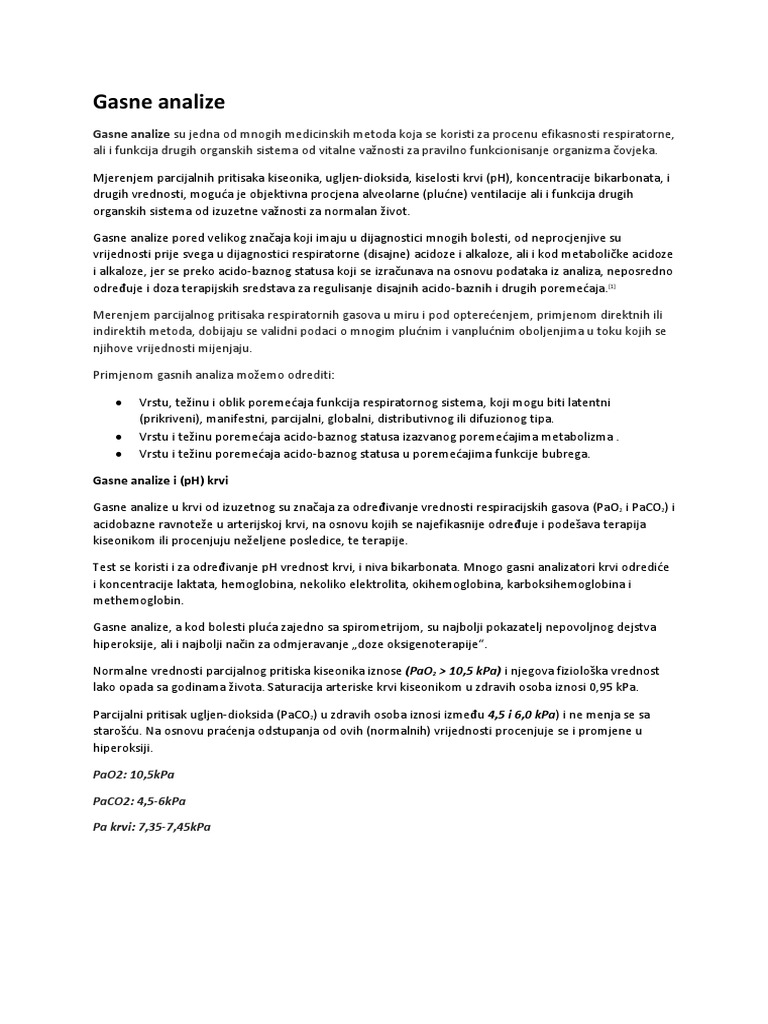 Gasne Analize | PDF