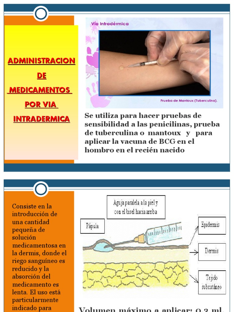 Via Intradermica Curso Inyectologia | PDF | Medicamentos con receta ...