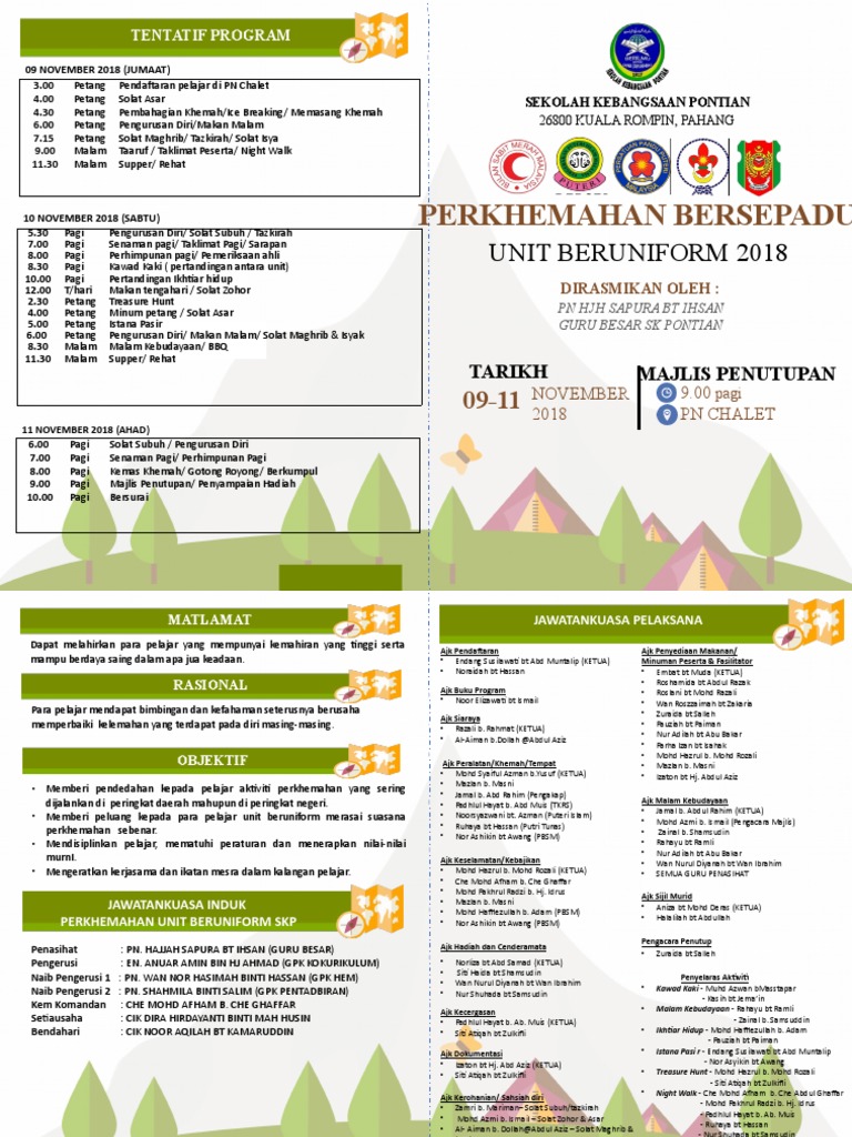 BUKU PROGRAM PERKHEMAHAN Edit | PDF