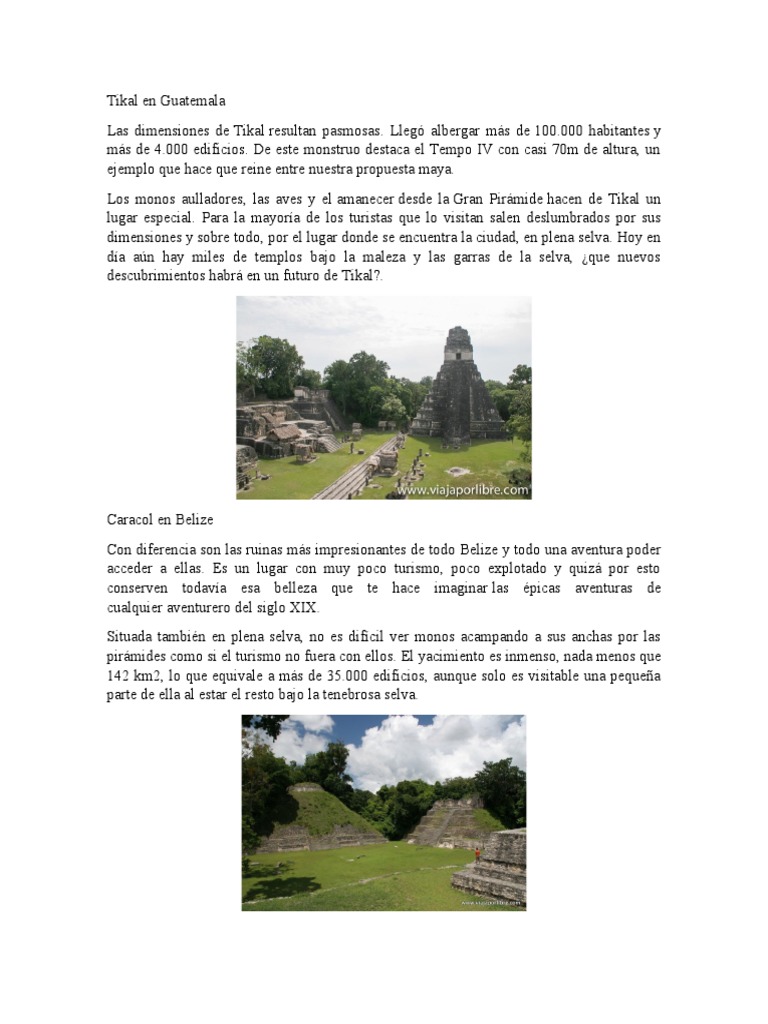 Tikal en Guatemala | PDF | Civilización maya