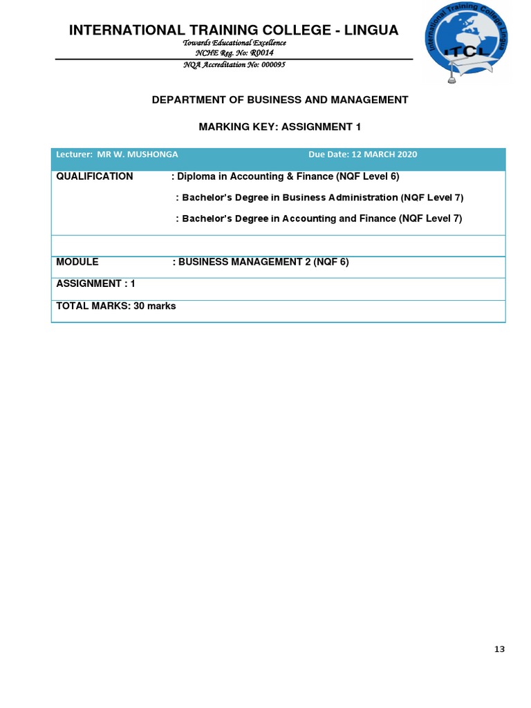 Financial Management 1 Assignment 01 | PDF | Chief Financial Officer ...