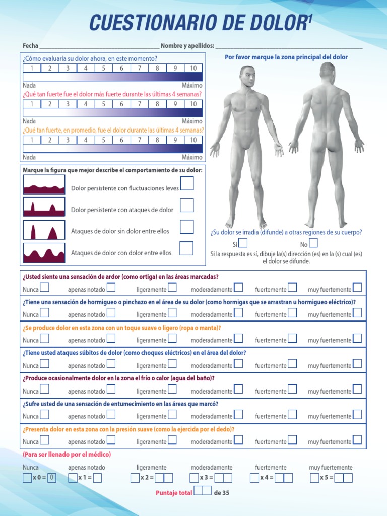 Cuestionario PAIN DETECT | PDF | Dolor
