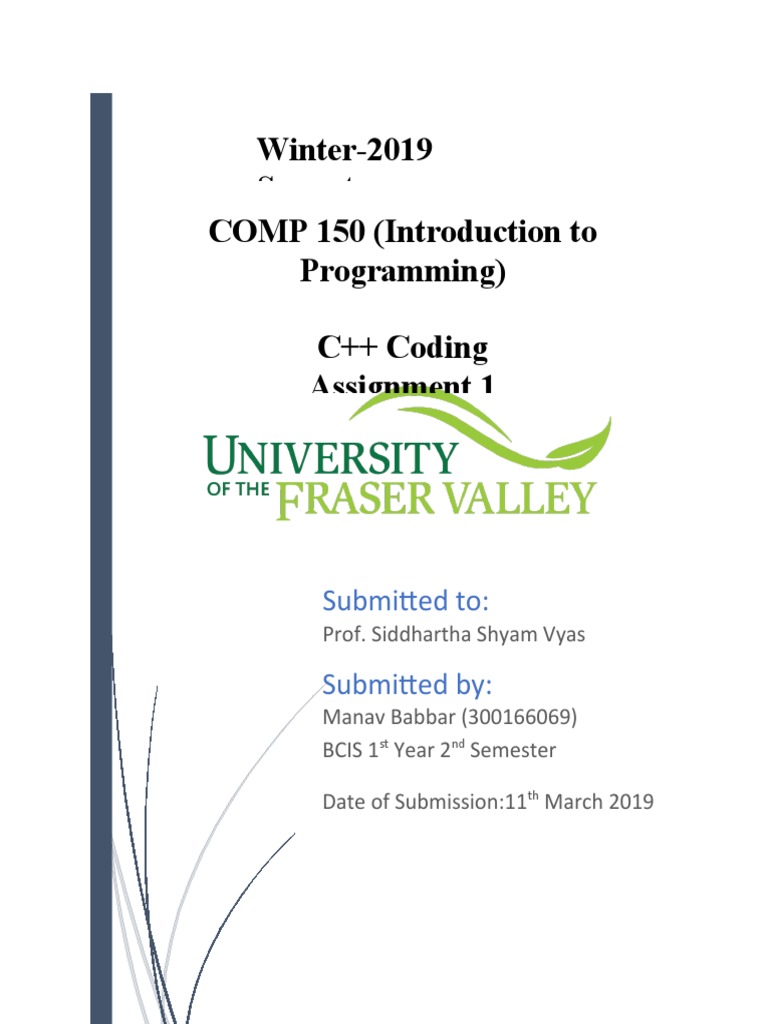 ASSIGNMENT 1 COMP 150 Manav Babbar | PDF | String (Computer Science) | Computer Data