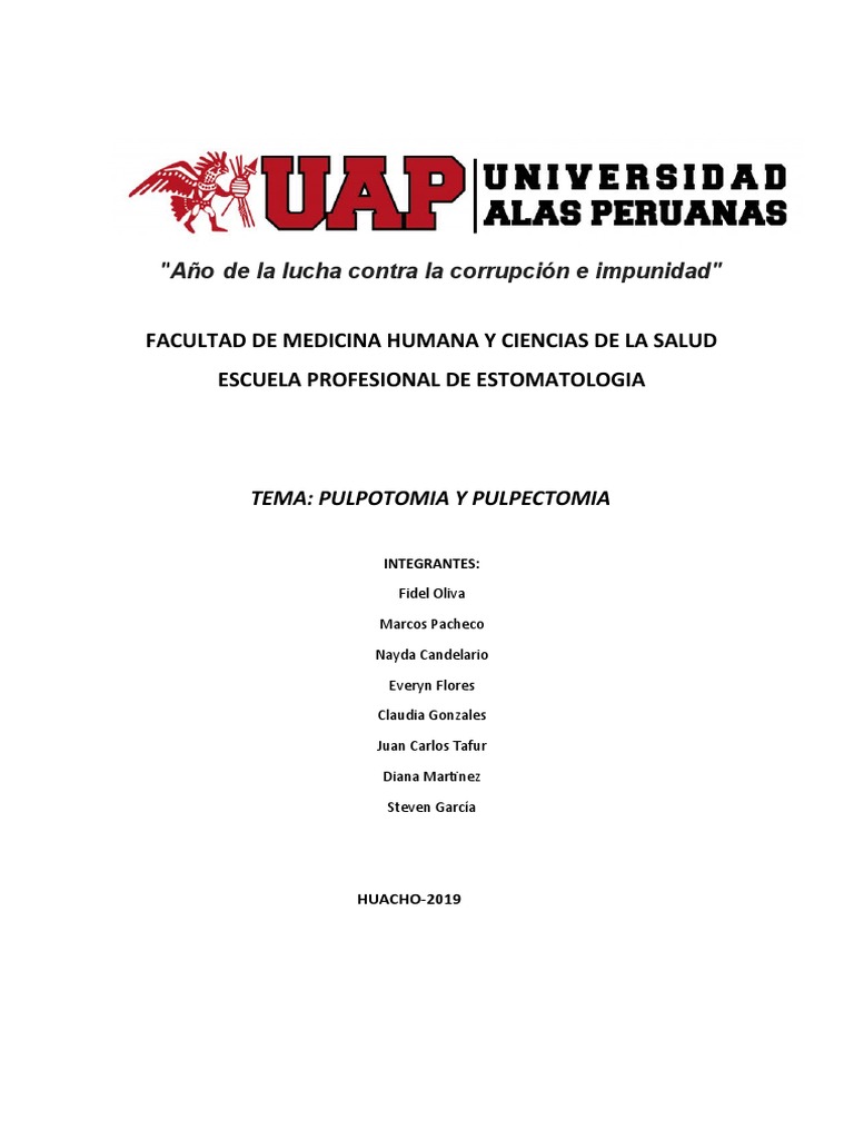 Monografia Pulpec | PDF | Odontología | Especialidades Medicas