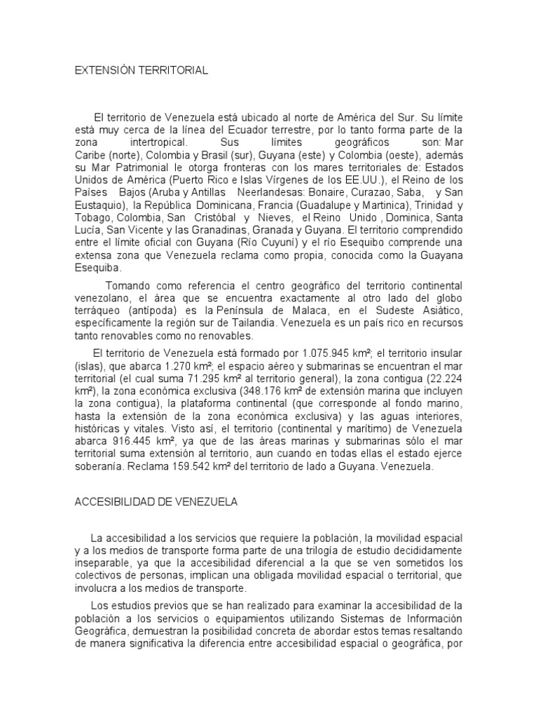 Extensión Territorial Geografia | PDF | Antillas Holandesas | Venezuela